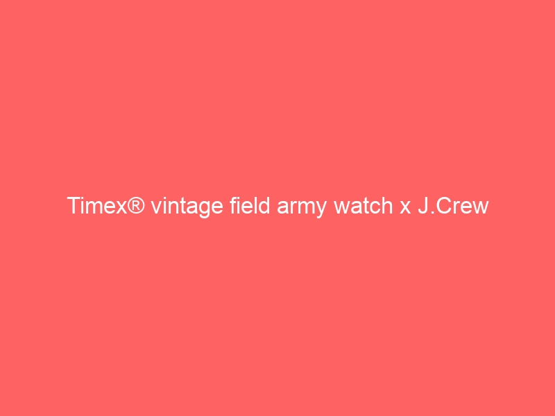 Timex® vintage field army watch x J.Crew - Pinstripe Men's Lifestyle ...